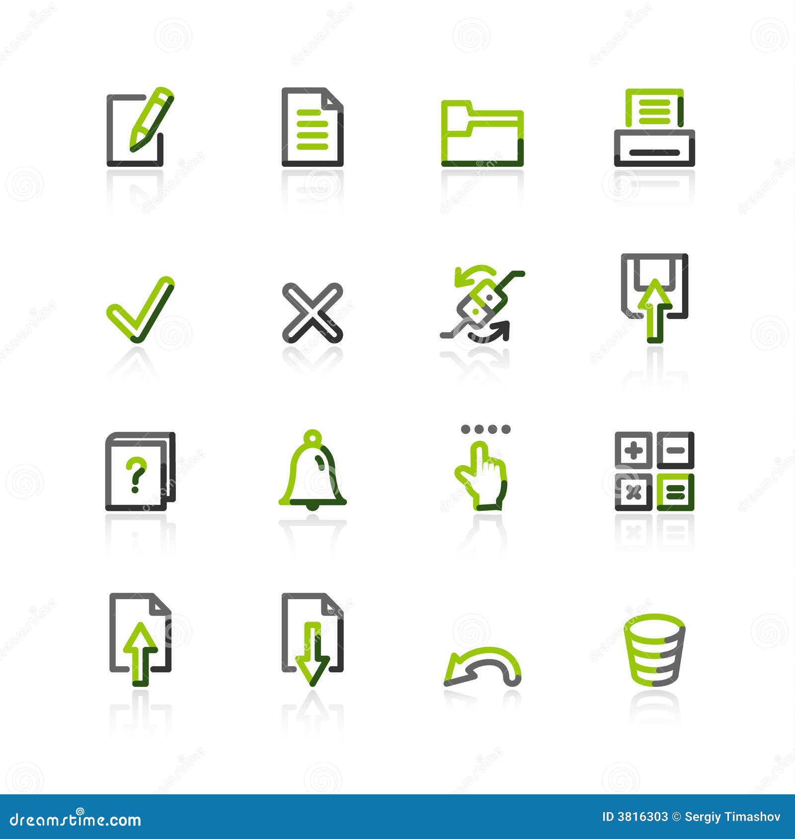 Green-gray notebook icons stock vector. Illustration of symbol - 3816303