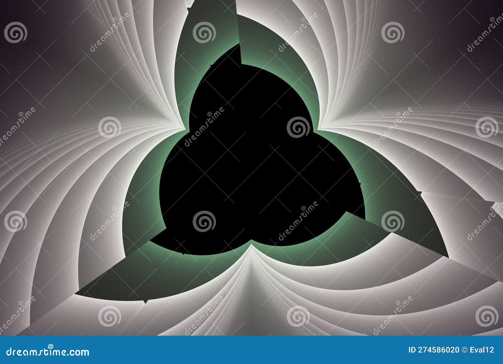 Green Gray Pattern of Crooked Waves with a Hole on a Black Background ...