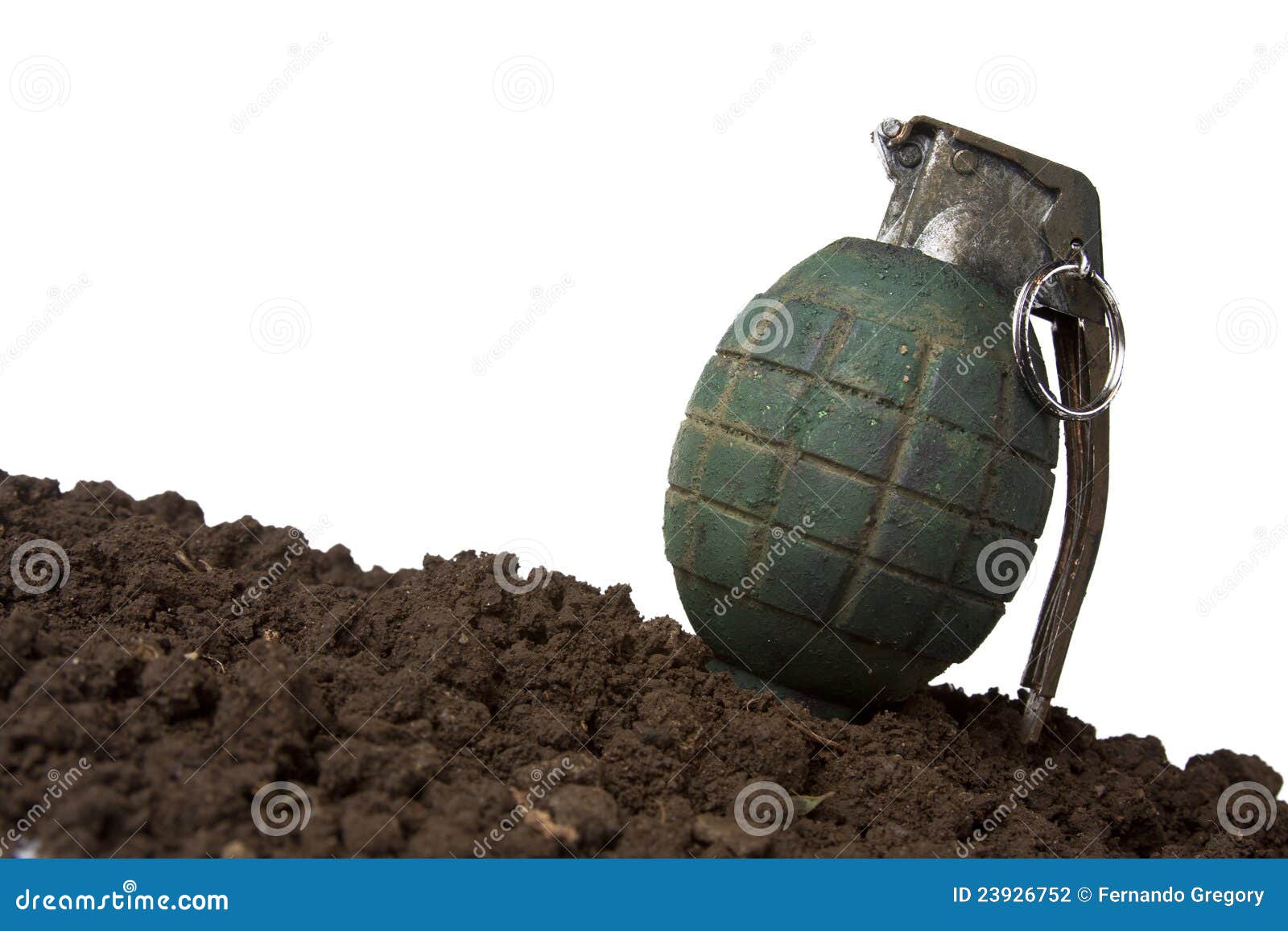 Green grenade on white stock photo. Image of ammunition - 23926752