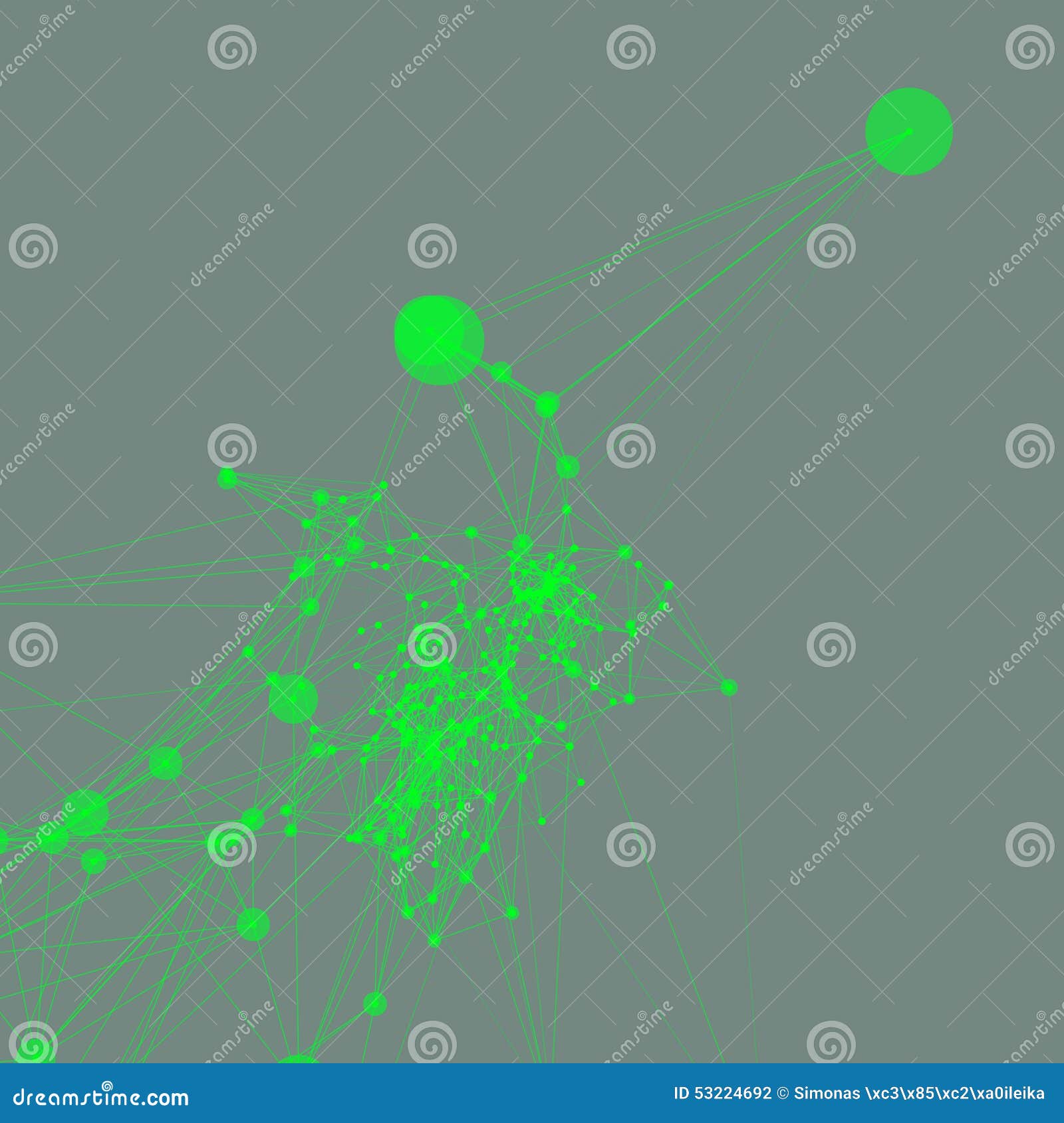 Green on Grey Abstract Background. Connecting Dots with Lines Stock ...