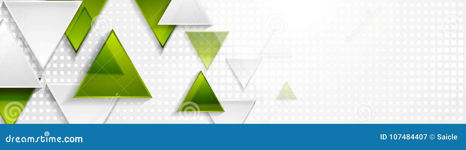 Green and Grey Triangles Tech Web Banner Stock Vector - Illustration of ...