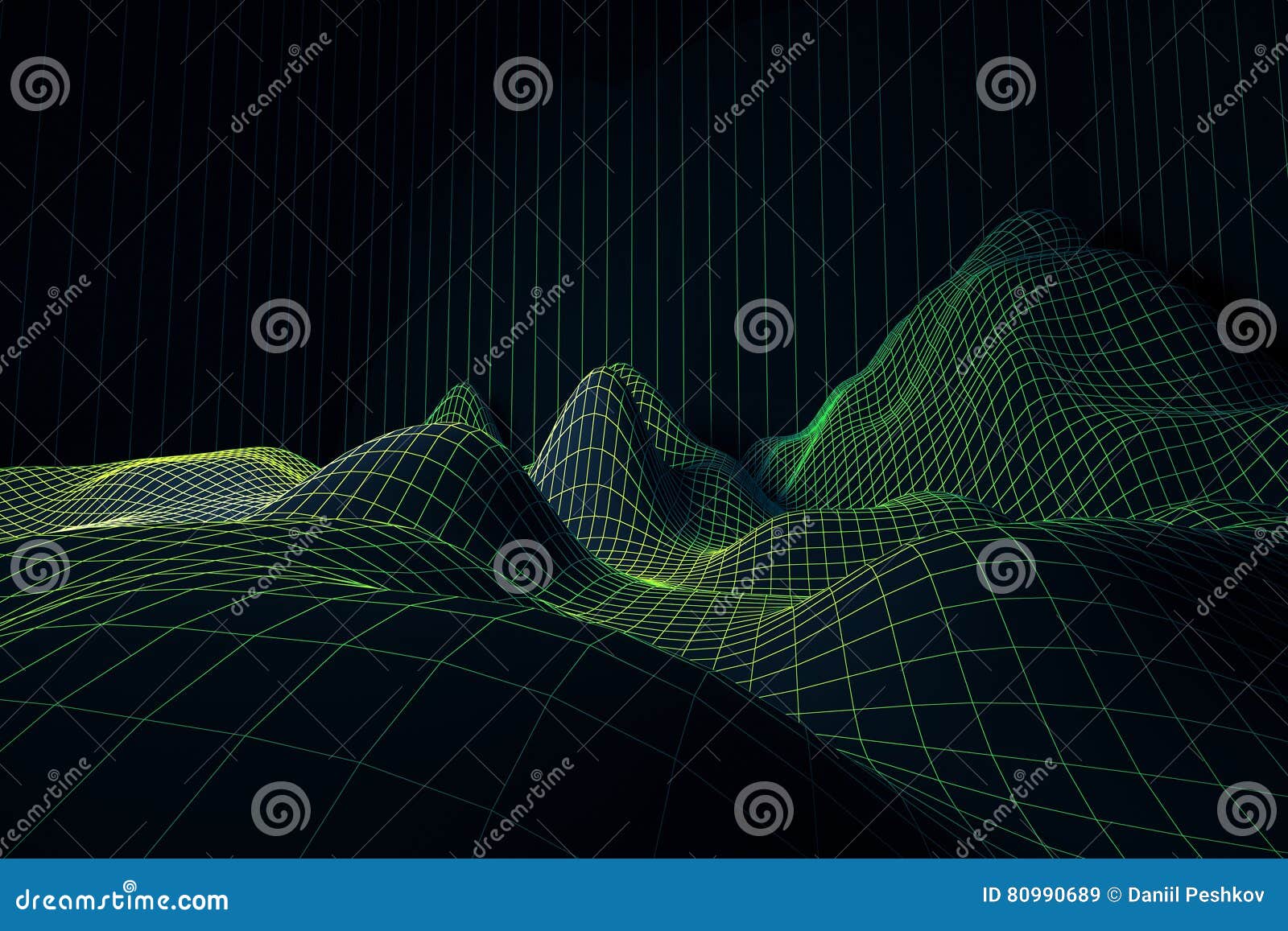 Green grid waves stock illustration. Illustration of design - 80990689