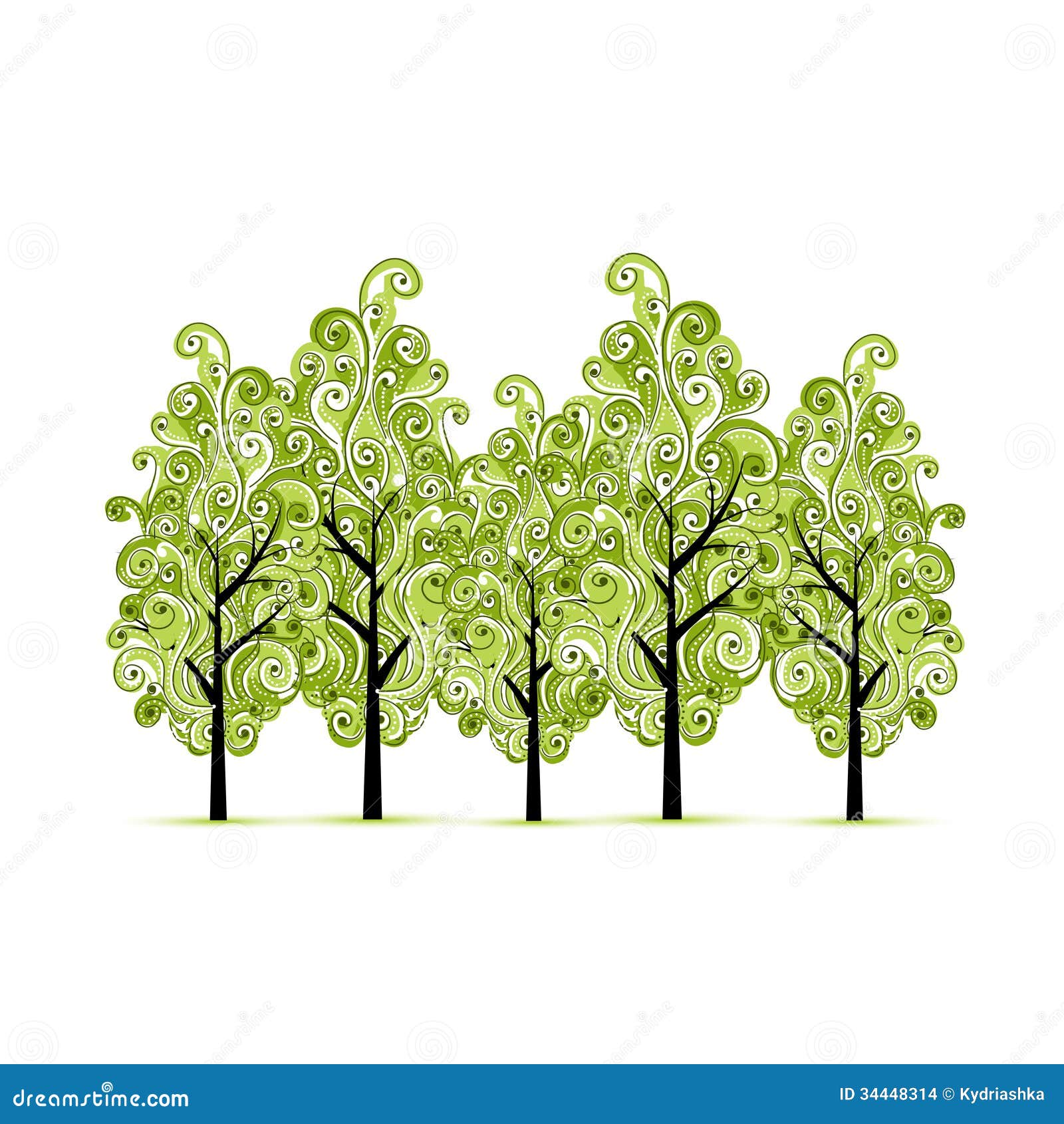 Green Grove with Trees for Your Design Stock Vector - Illustration of ...