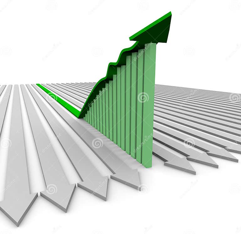 Green Growth Arrow - Bar Graph Stock Illustration - Illustration of ...