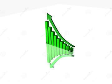 Green Growth Chart Colourfull Stock Illustration - Illustration of ...