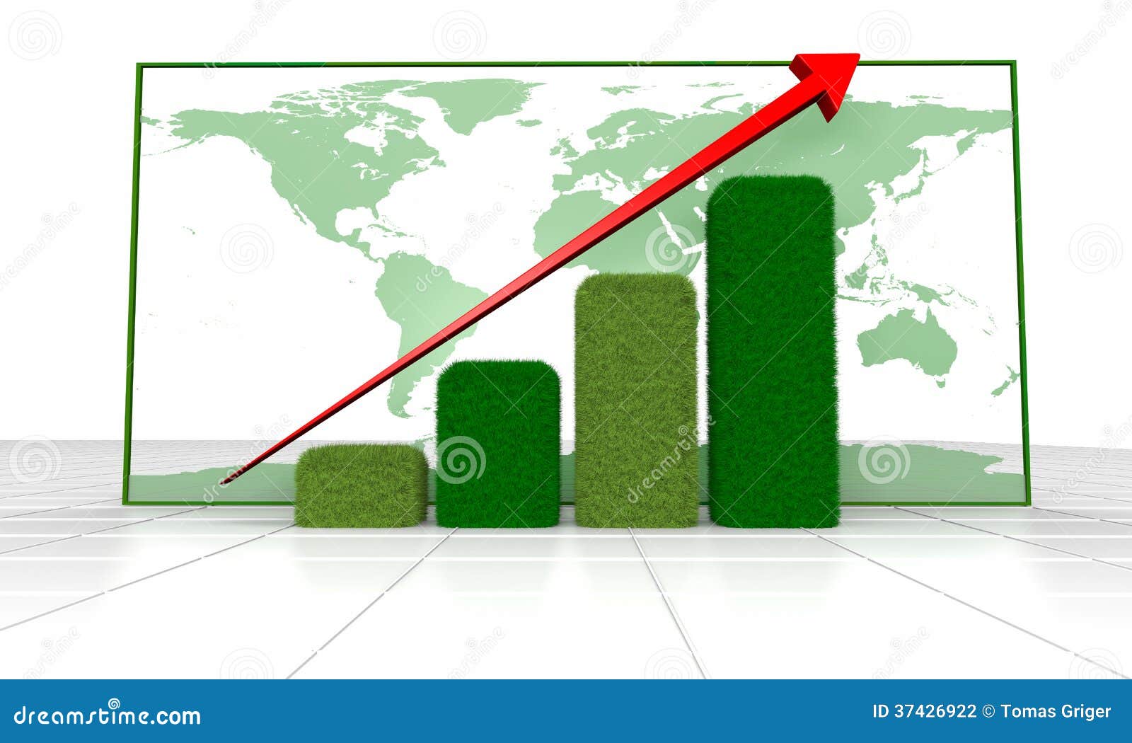 Green growth chart stock illustration. Illustration of graphics - 37426922