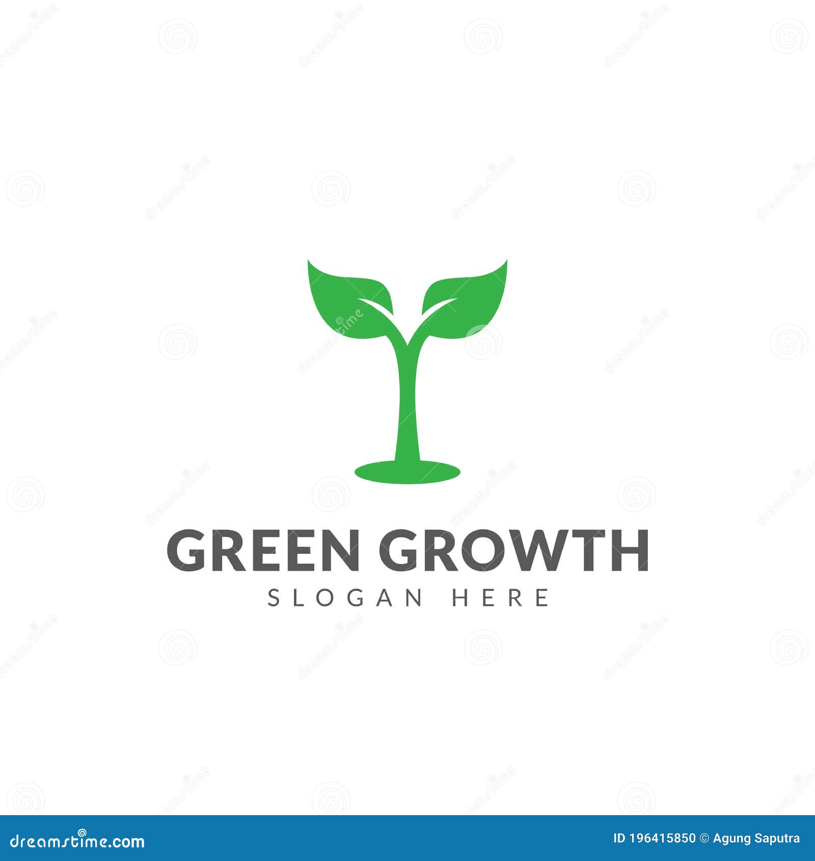 Green growth logo design stock vector. Illustration of garden - 196415850