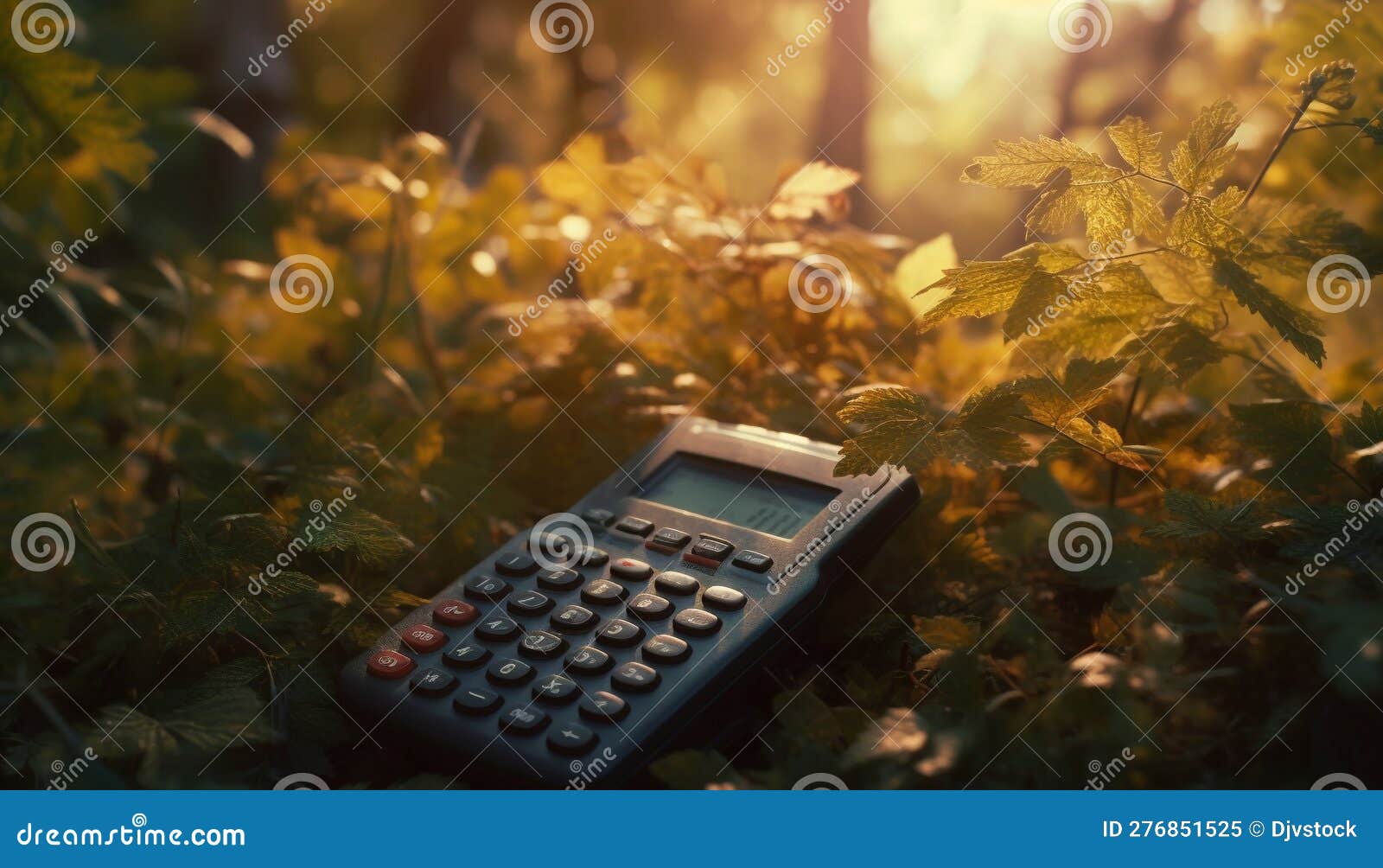 Green Growth in Nature Autumn Forest Calculator Generated by AI Stock ...