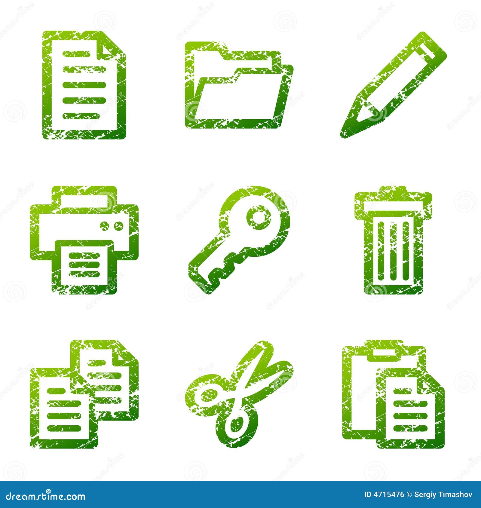 Green Grunge Document Icons Stock Vector - Illustration of pictogram ...