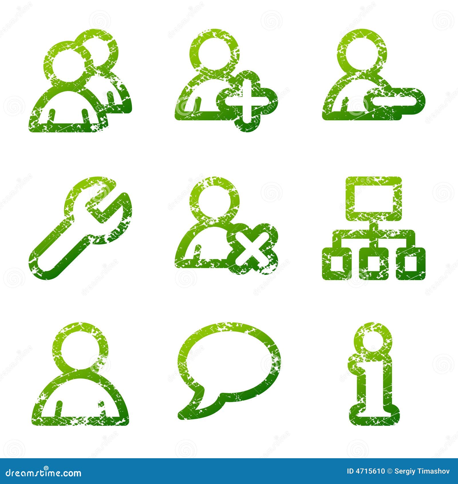 Green grunge users icons stock vector. Illustration of symbol - 4715610