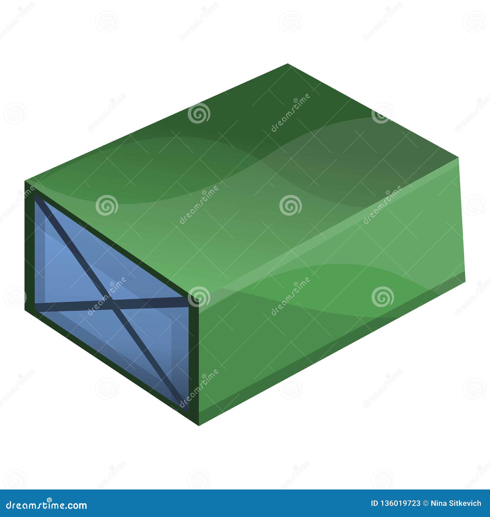 Green Gum Pack Icon, Cartoon Style Stock Vector - Illustration of cute ...