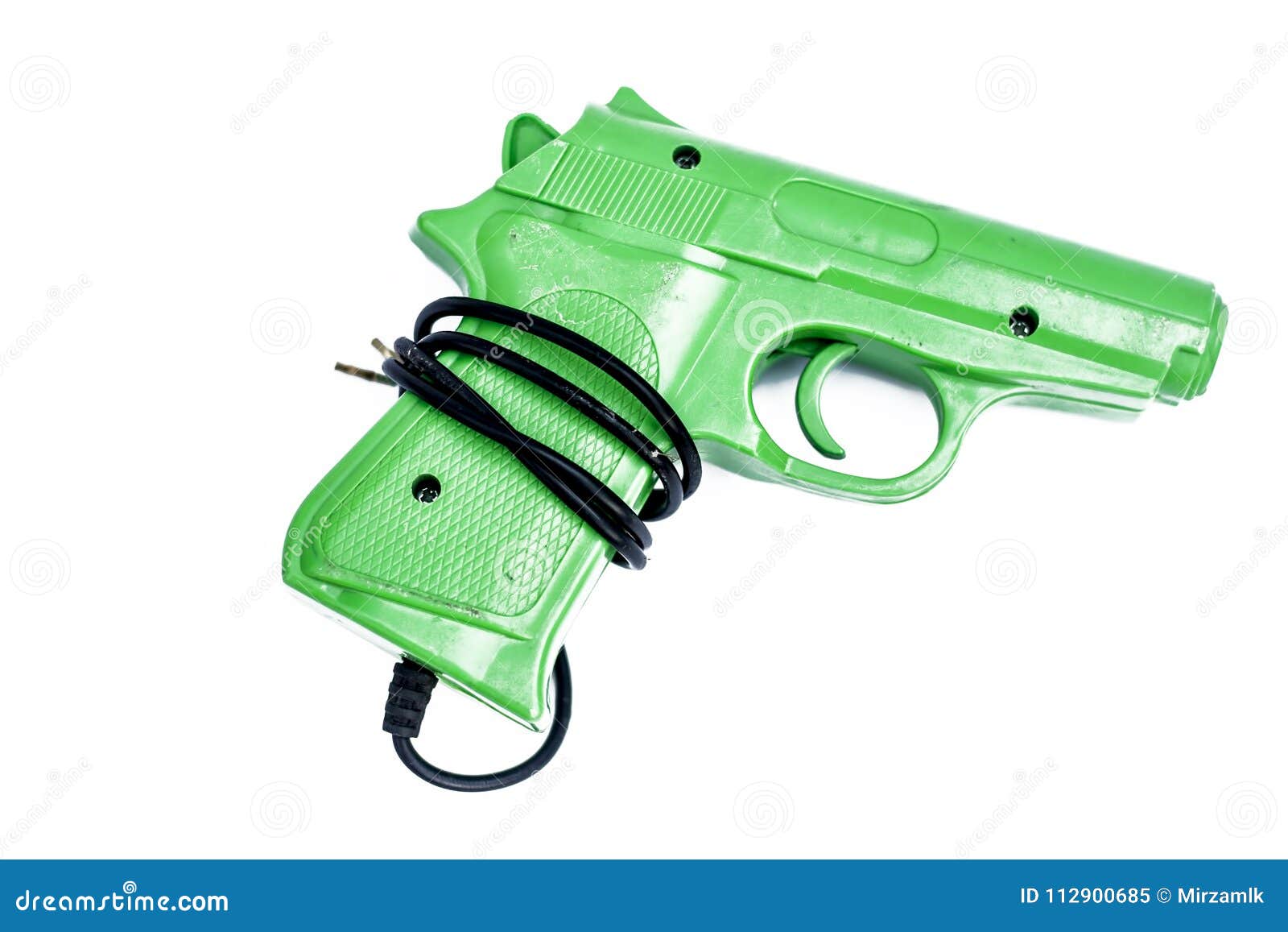 GREEN GUN ISOLATED on a WHITE. Stock Image - Image of controller ...