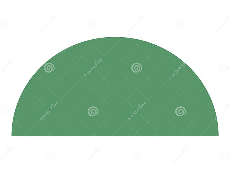 Green Half-Circle Shape on White Background Simplicity and Minimalism ...