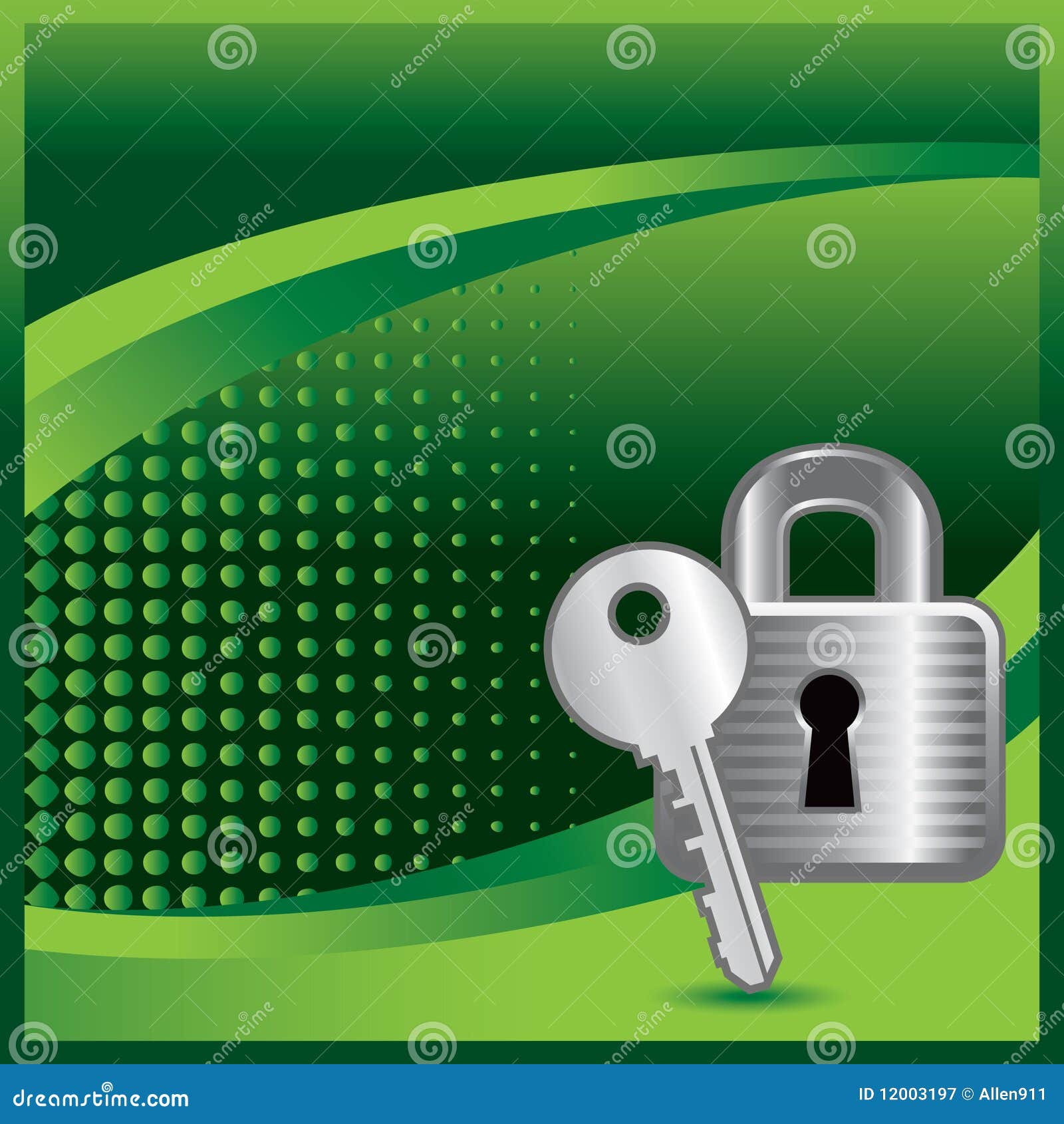 Green Halftone Banner with Lock and Key Stock Vector - Illustration of ...
