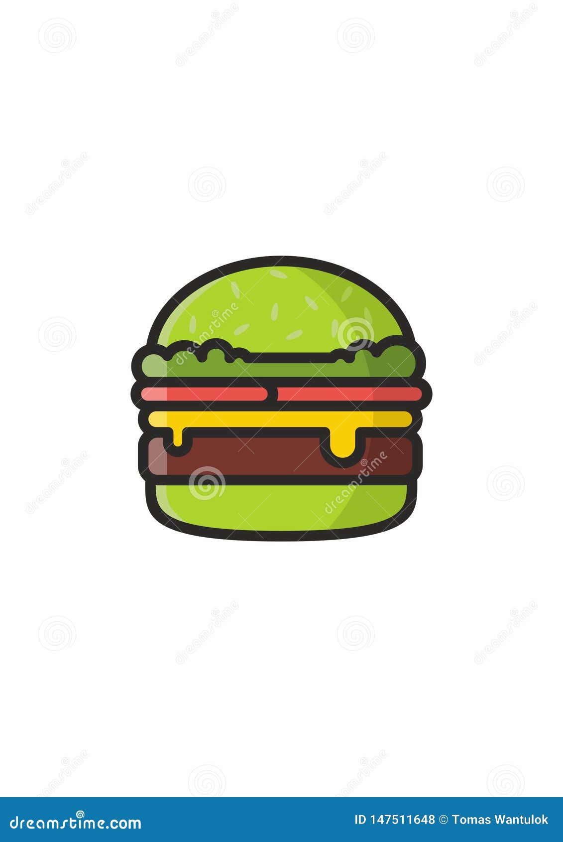 Green Hamburger from Avocado Stock Vector - Illustration of special ...