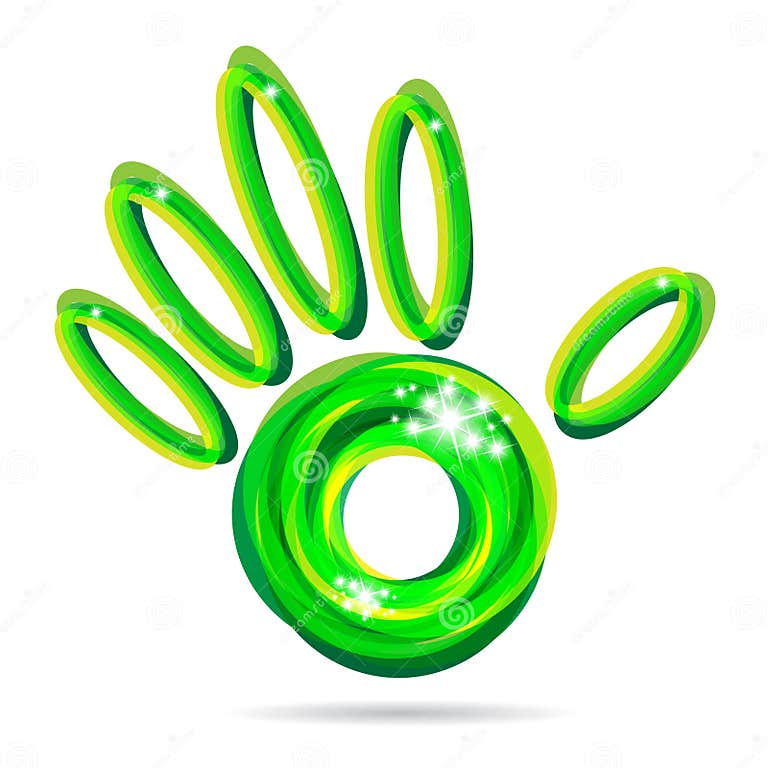 Green hand icon stock vector. Illustration of abstract - 18819073