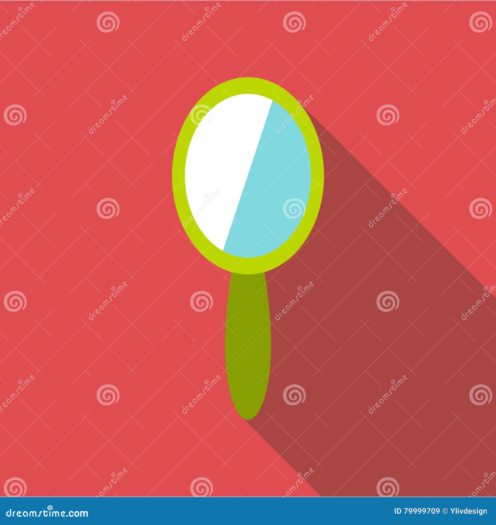 Green Hand Mirror Icon, Flat Style Stock Vector - Illustration of icon ...