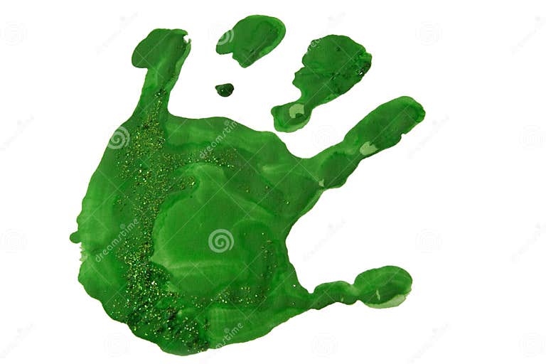 Green hand print stock image. Image of child, paint, hand - 15237537