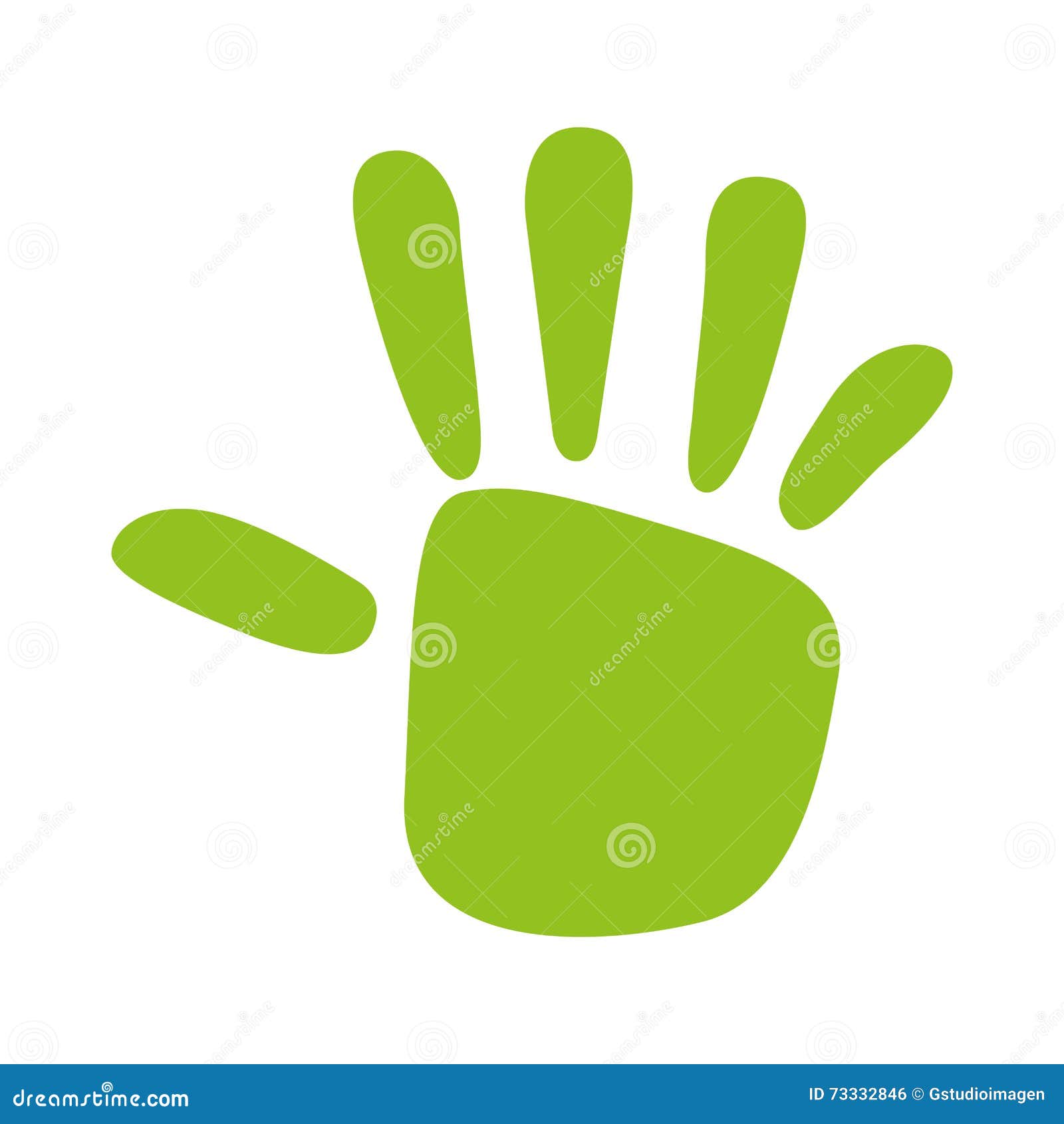 Green Hand Print Isolated Icon Design Stock Illustration - Illustration ...