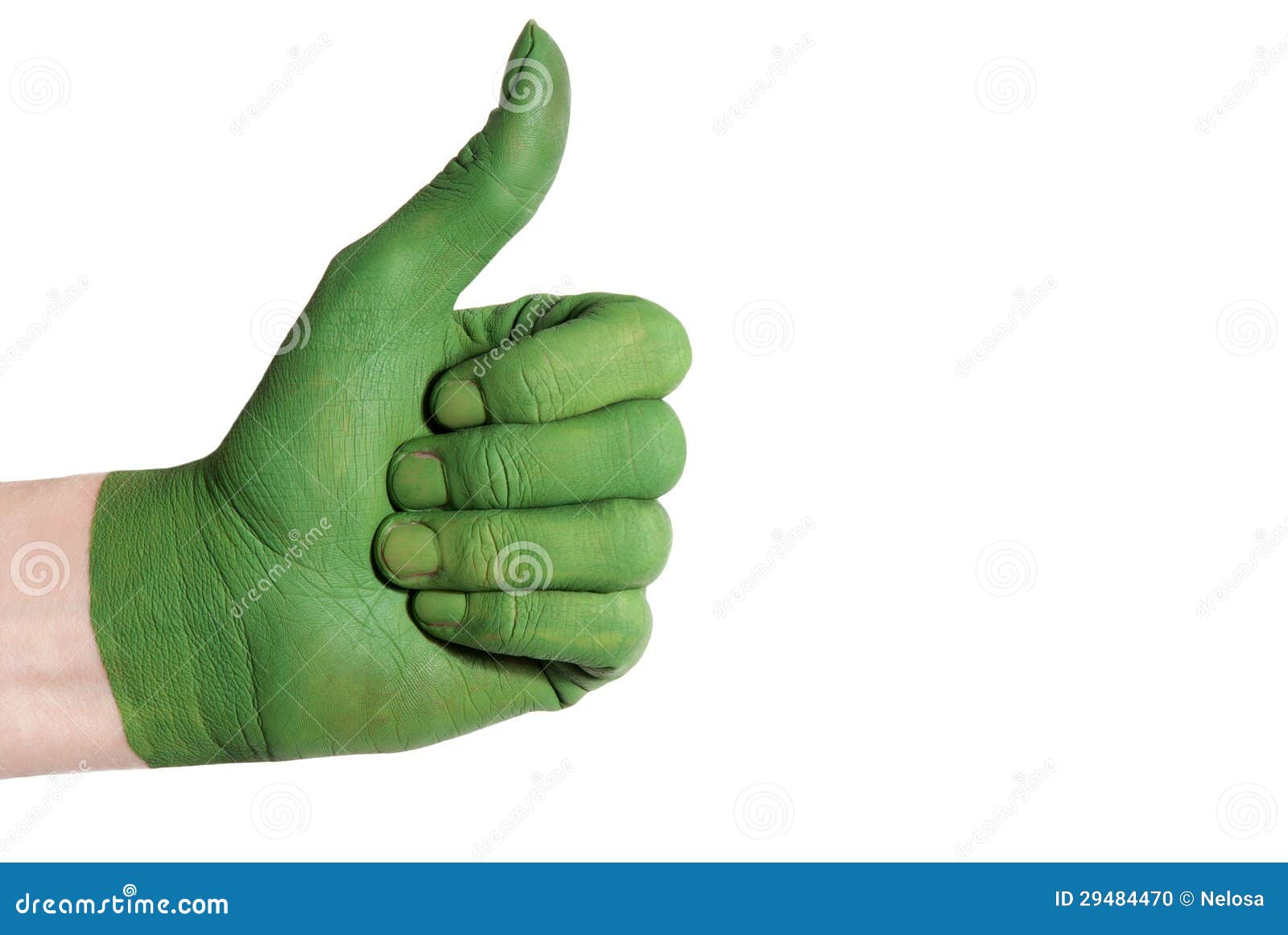Green Hand Showing Thumb Up Stock Photo - Image of joyful ...