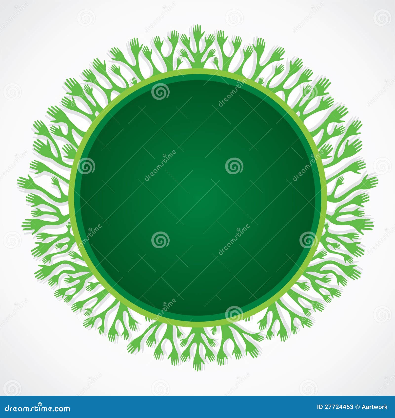 Green hand sticker stock vector. Illustration of round - 27724453