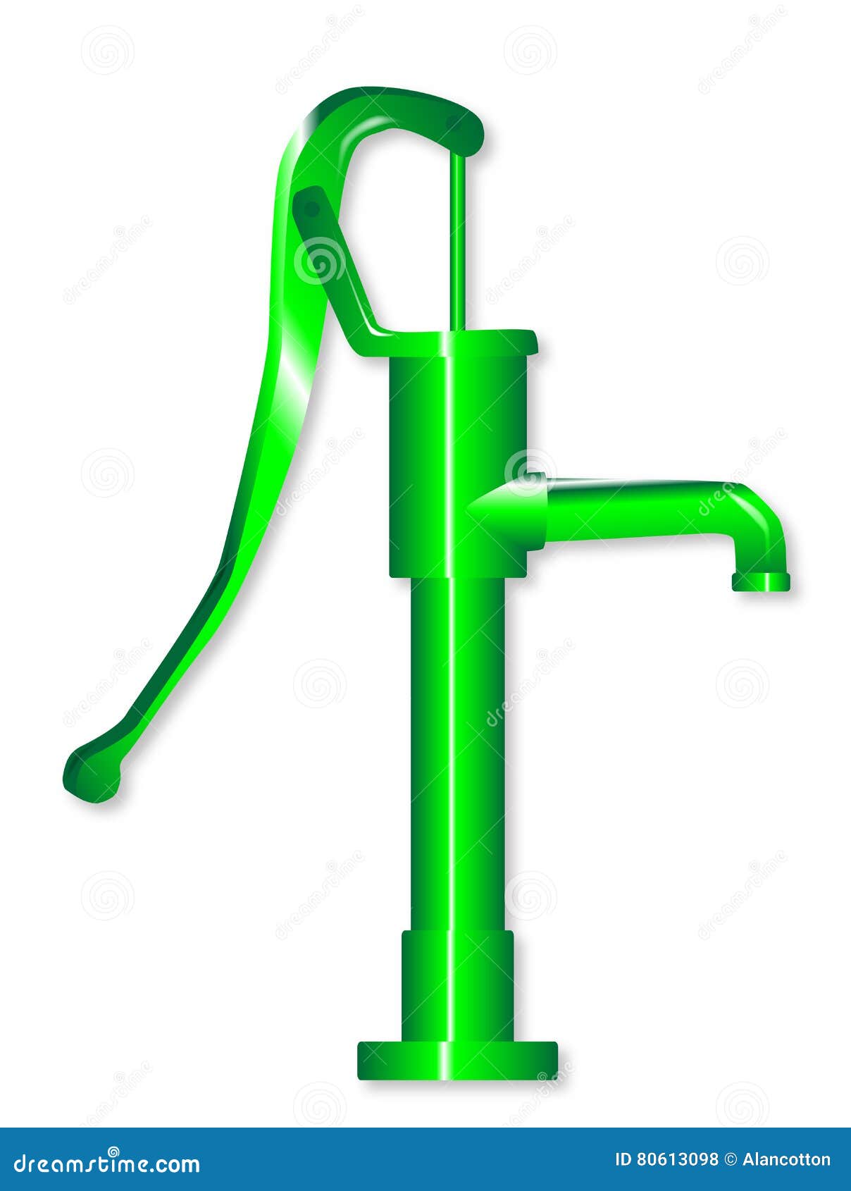Green Hand Water Pump stock illustration. Illustration of handle - 80613098