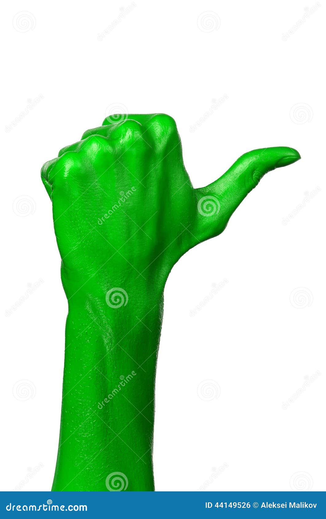 Green Hand on White Background, Isolated, Paint Stock Photo - Image of ...