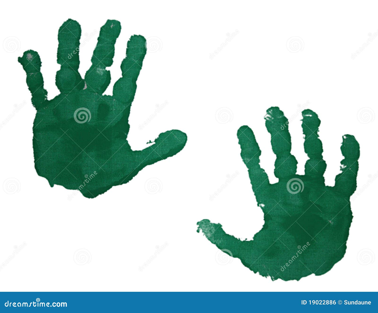 Green Handprints Isolated On White Royalty Free Stock Image - Image ...