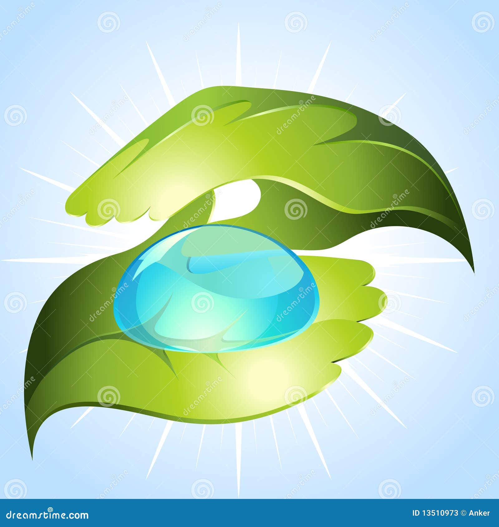 Green hands stock vector. Illustration of symbol, protection - 13510973