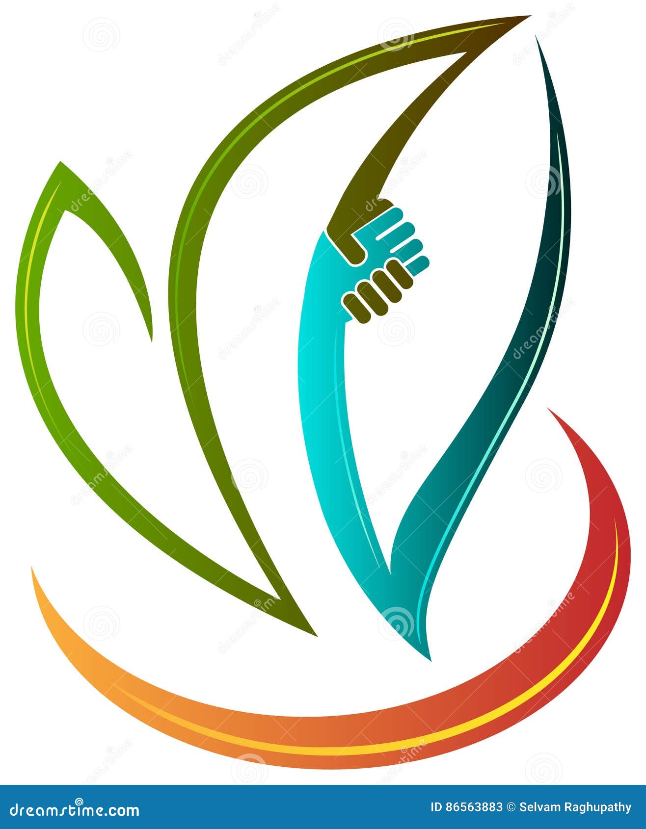 Green Handshake stock vector. Illustration of energy - 86563883