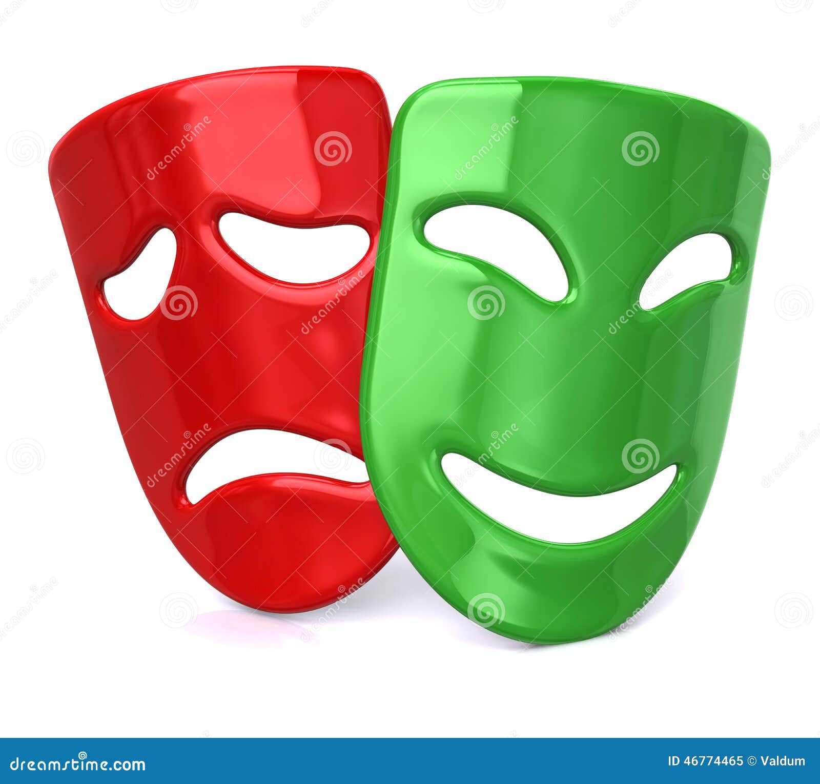 Green Happy and Sad Red Masks Stock Illustration - Illustration of icon ...