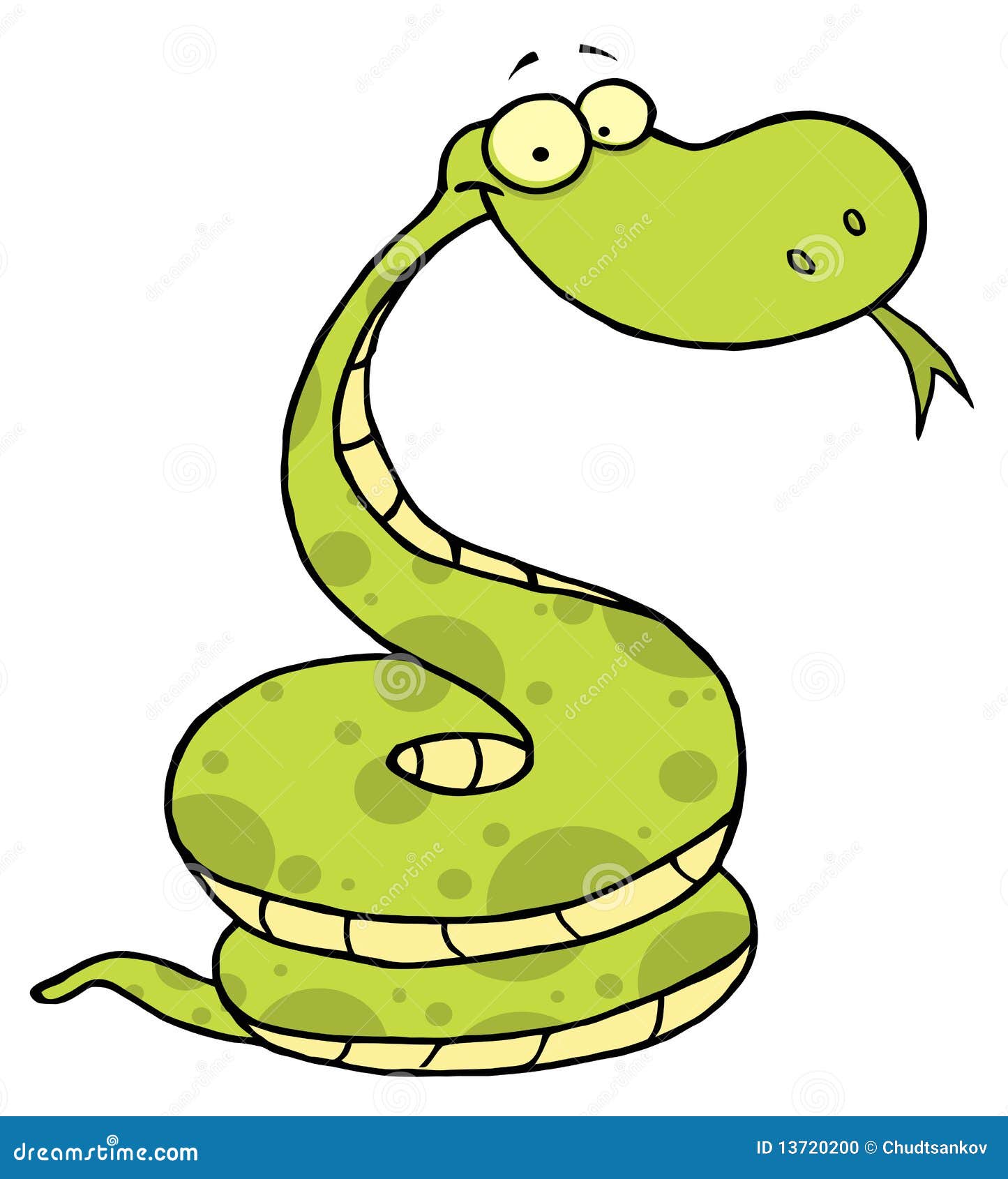 Green happy viper stock vector. Illustration of rendered - 13720200