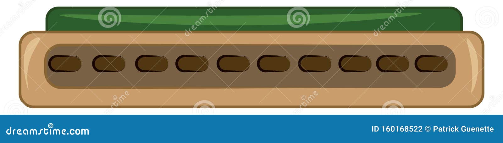 A Green Harmonica, Vector or Color Illustration Stock Illustration ...