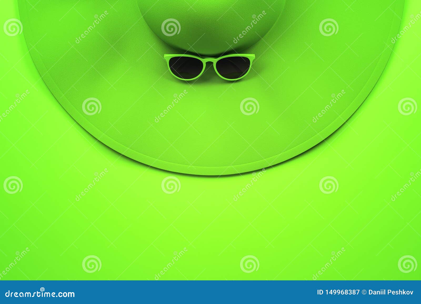 Green hat and sunglasses stock illustration. Illustration of copyspace ...