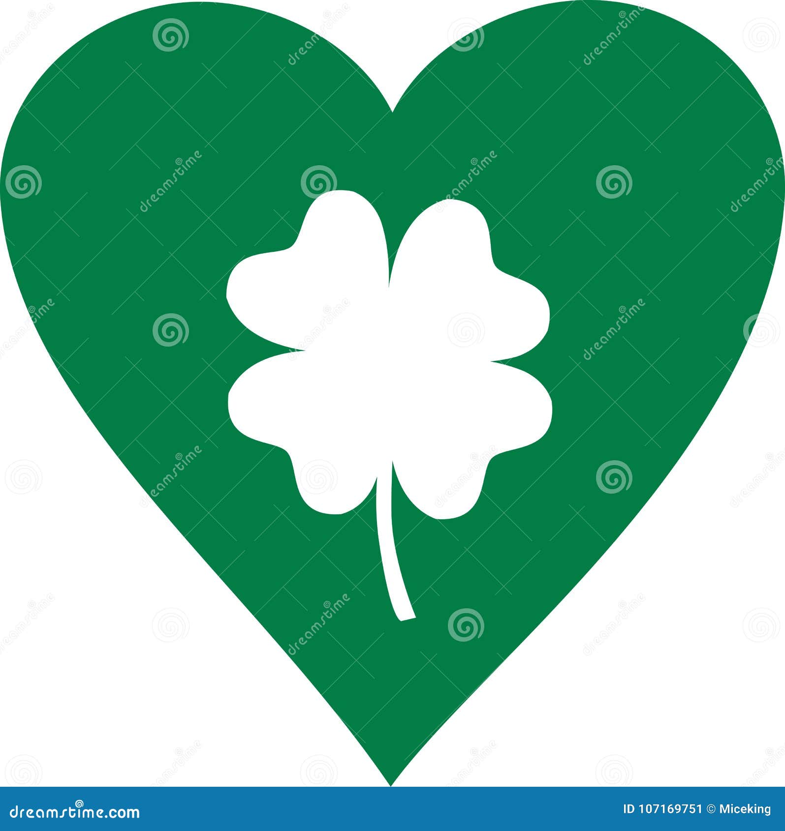 Green Heart with Clover Stamped Stock Vector - Illustration of symbol ...