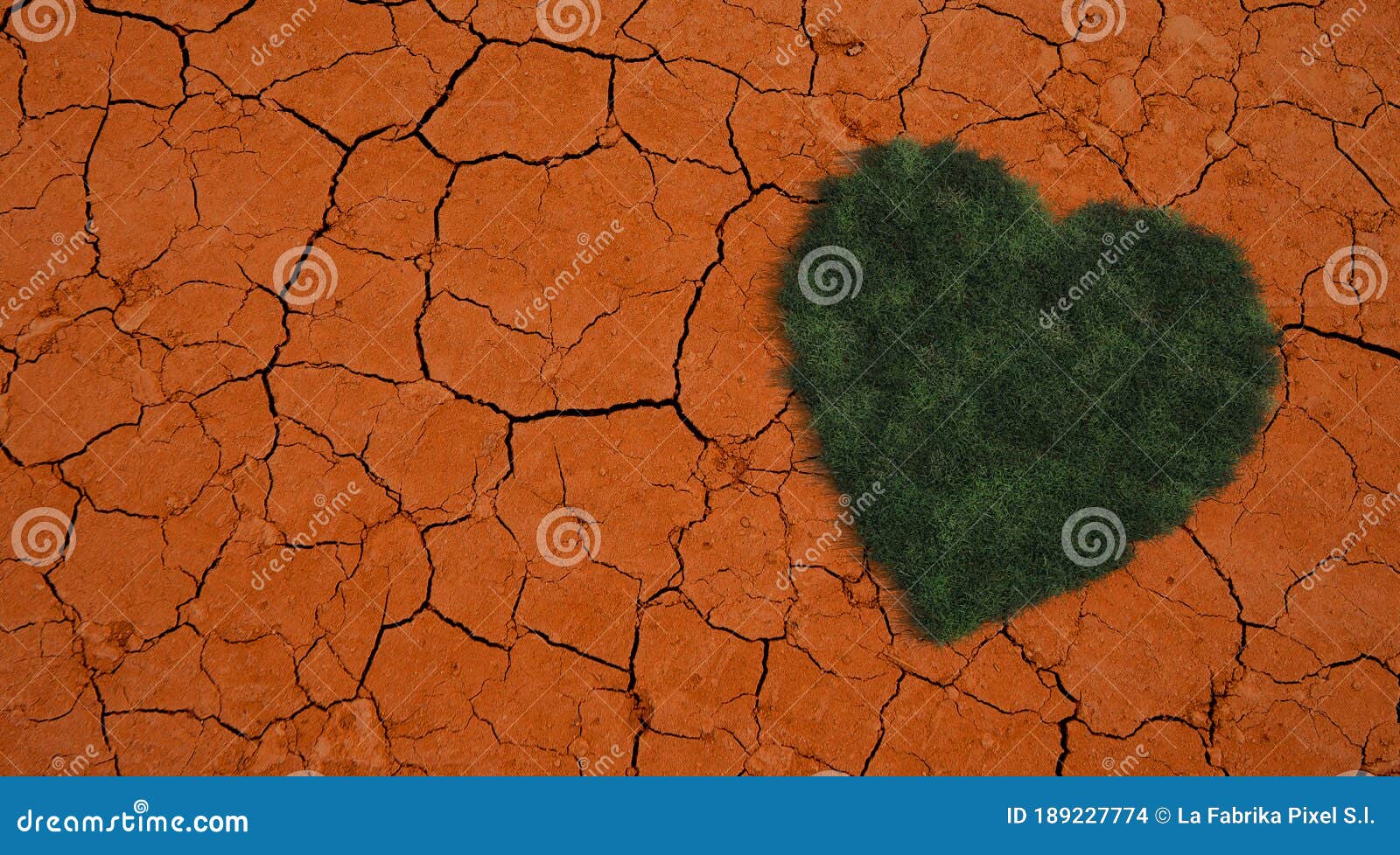 Green heart on dead soil stock photo. Image of grass - 189227774