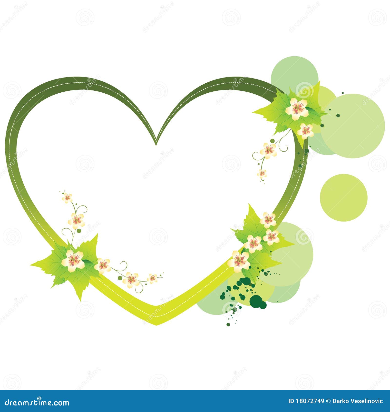 Green heart frame stock vector. Illustration of holiday - 18072749
