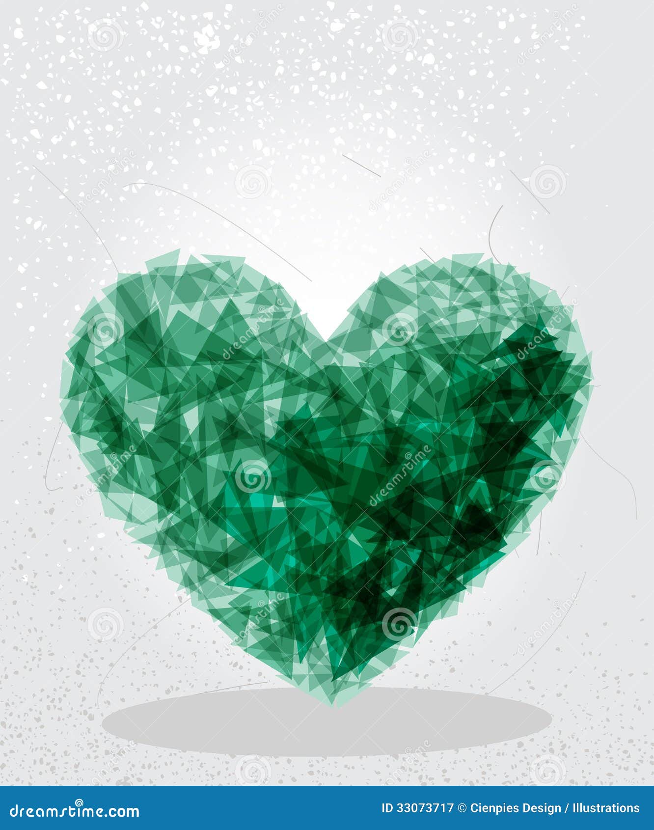 Green Heart Geometric Shape. Stock Vector - Illustration of heart ...