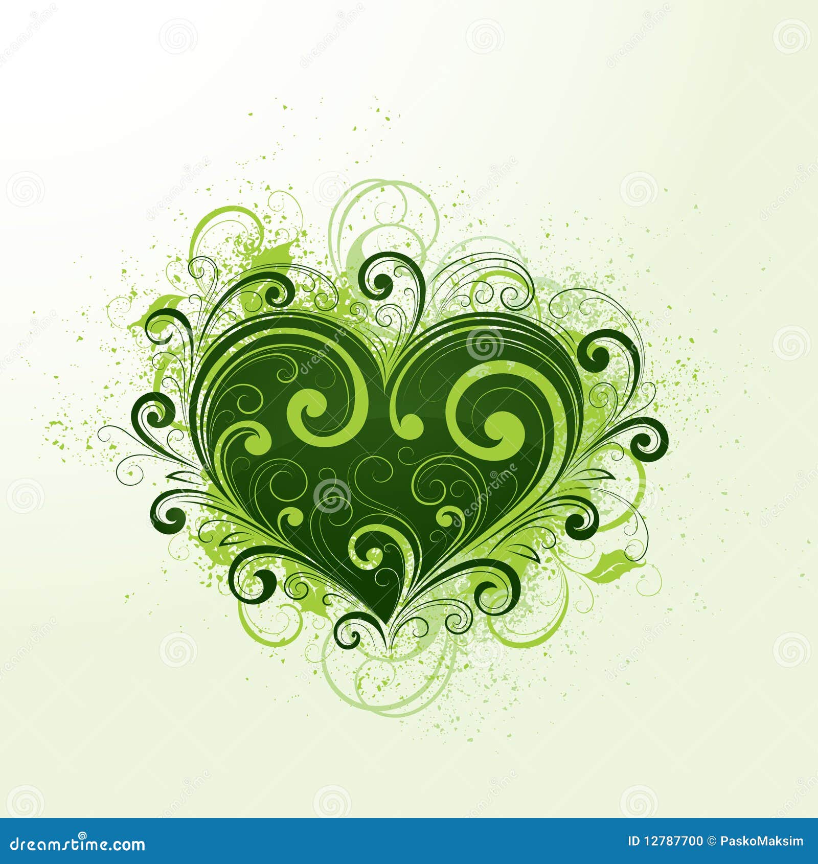 Green heart illustration stock vector. Illustration of isolated - 12787700