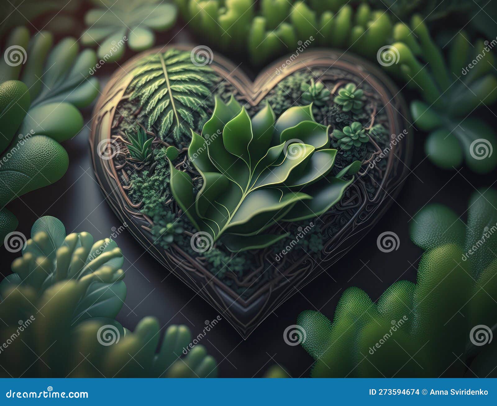 Green Heart Made by Foliage that Represents Environmental Protection ...