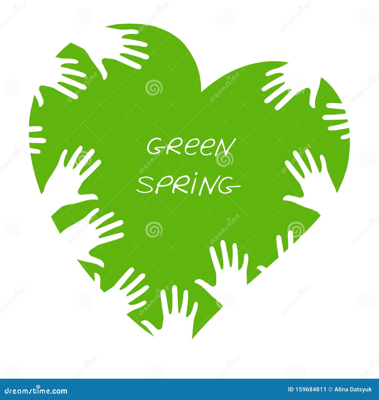 Green Heart is a Metaphor of Spring. Stock Illustration - Illustration ...