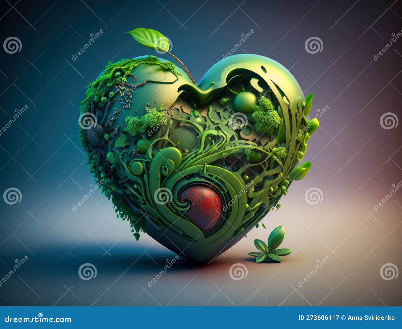 Green Heart that Represents Environmental Protection Created with ...