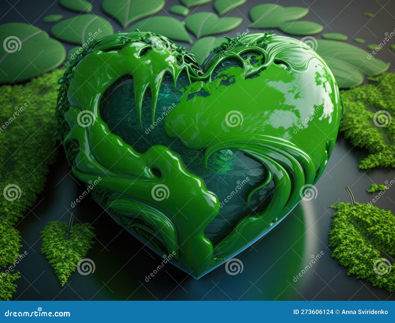 Green Heart that Represents Environmental Protection Created with ...