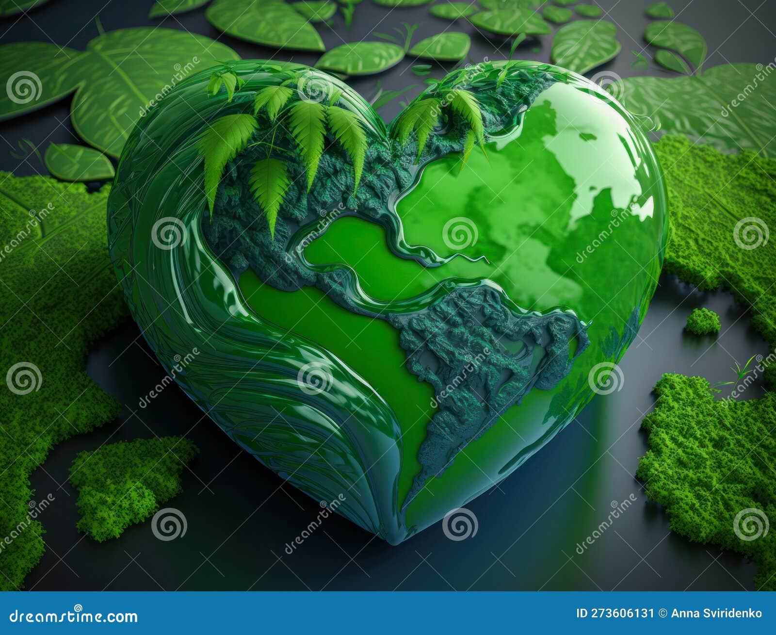 Green Heart that Represents Environmental Protection Created with ...