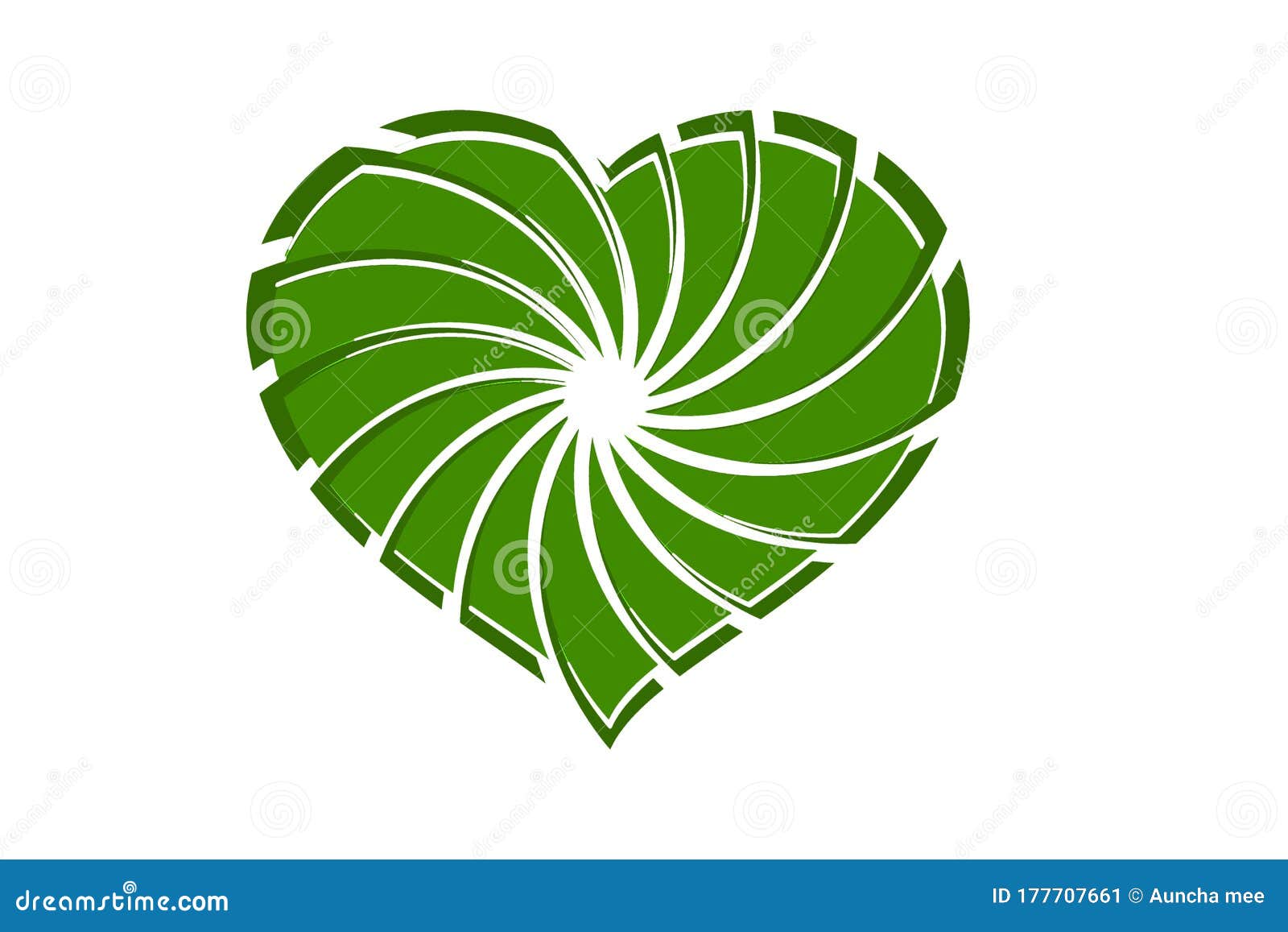 Green Heart Shape on White . Stock Image - Image of white, love: 177707661