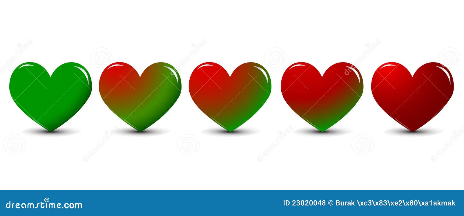 Green Heart Turns To Red Heart Stock Vector - Illustration of love ...