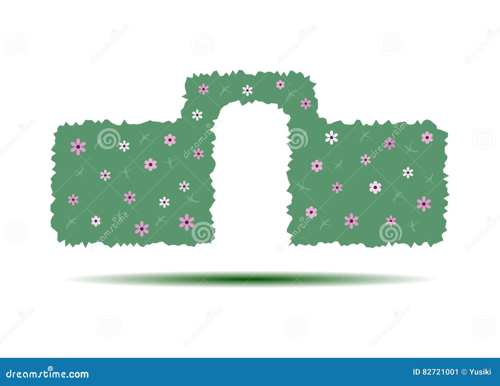 Green Hedge with an Arch Isolated on White Background . Stock ...
