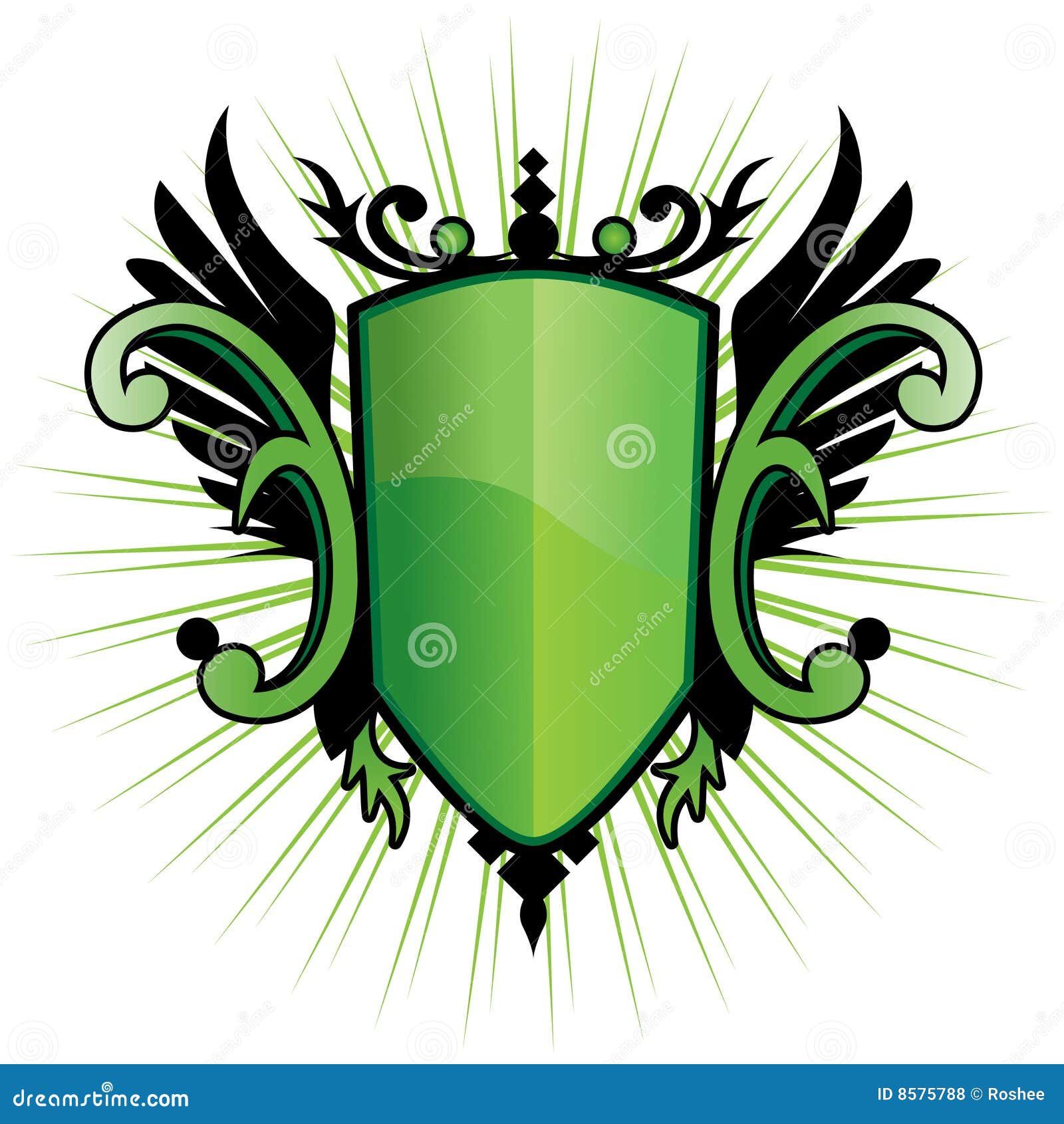 Green Herald Crest stock vector. Illustration of medieval - 8575788