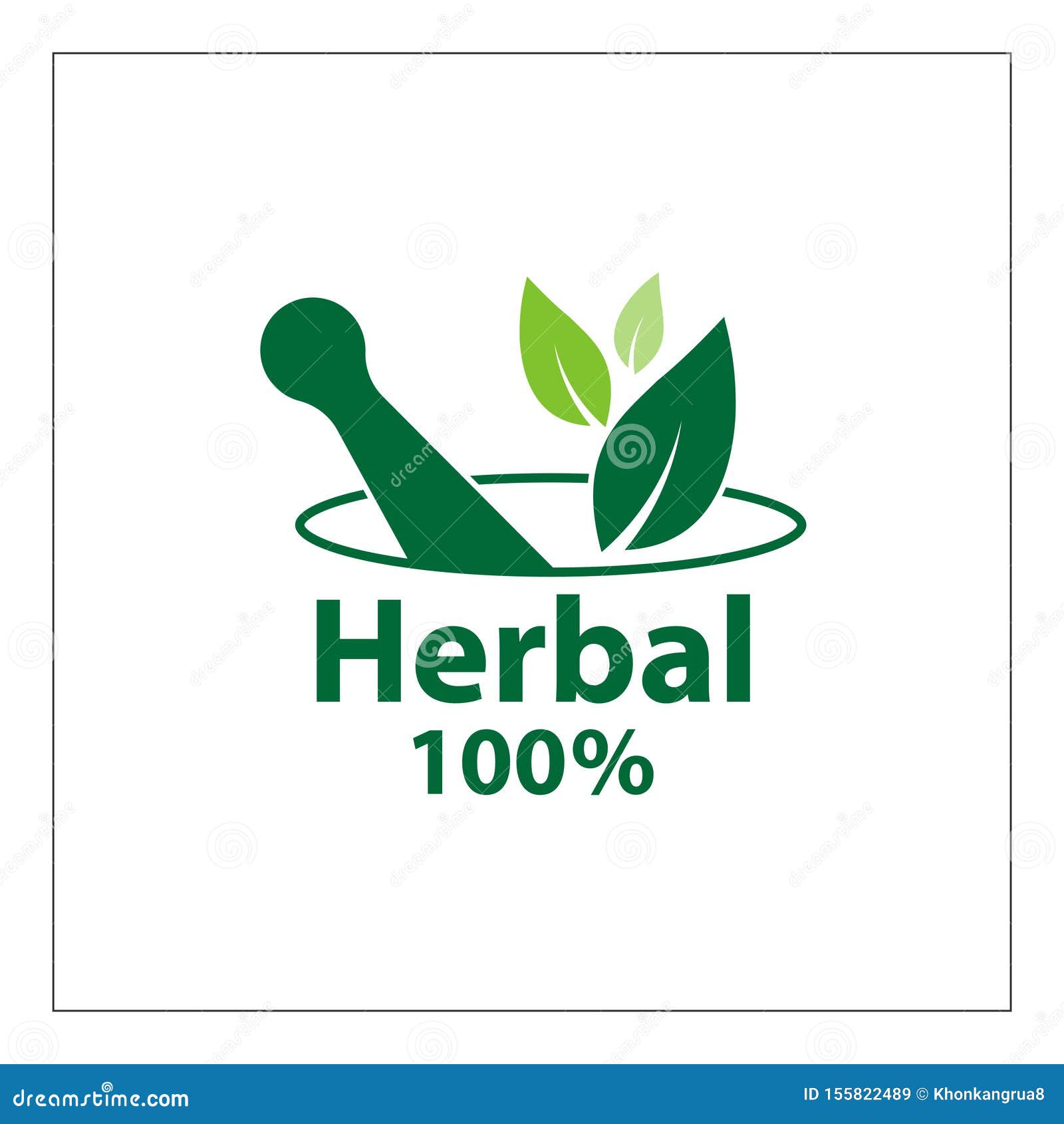 Green Herbal Logo Template,herbal 100 on White Background Stock Vector ...