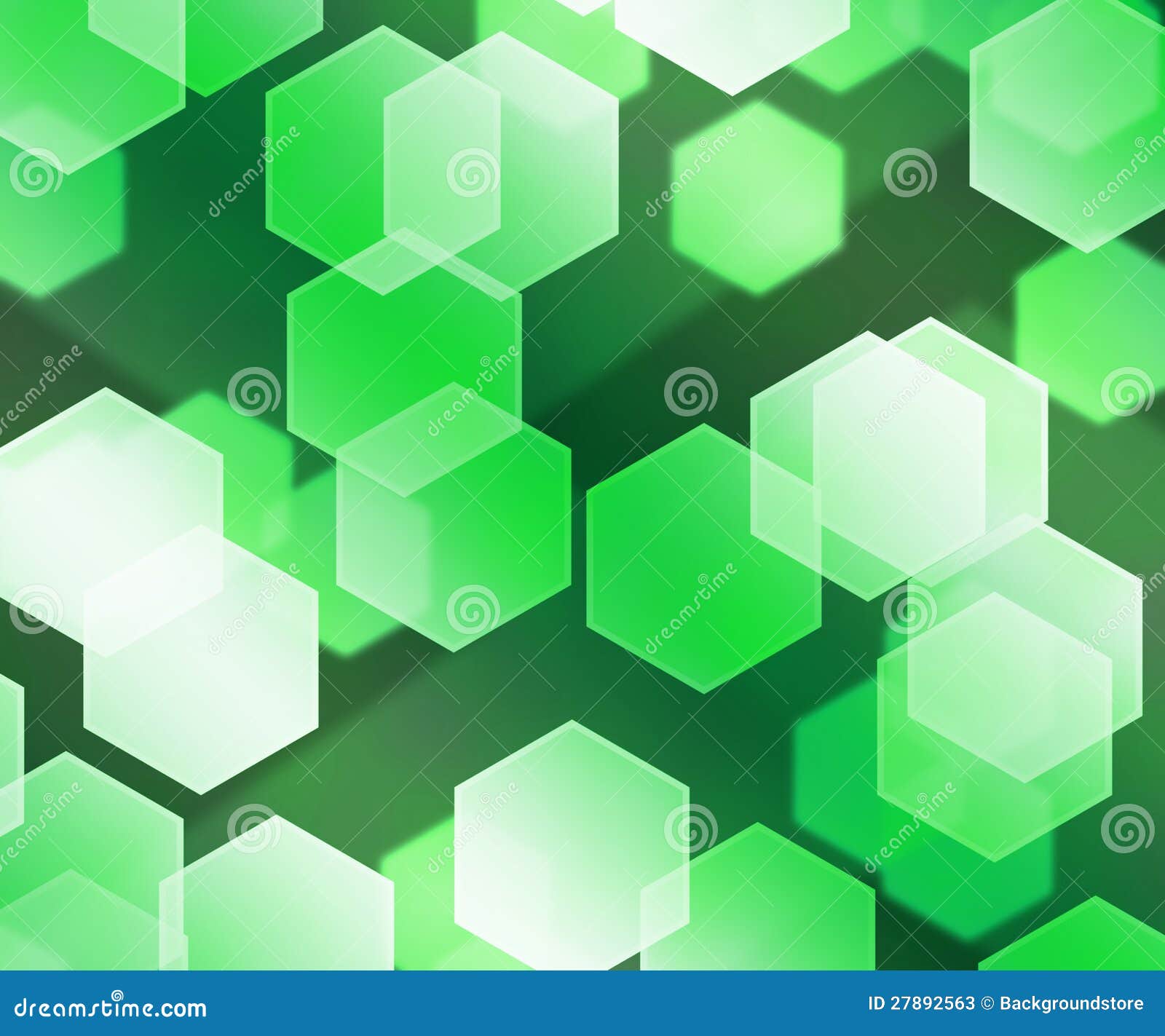 Green Hex Bokeh Background stock illustration. Illustration of glow ...
